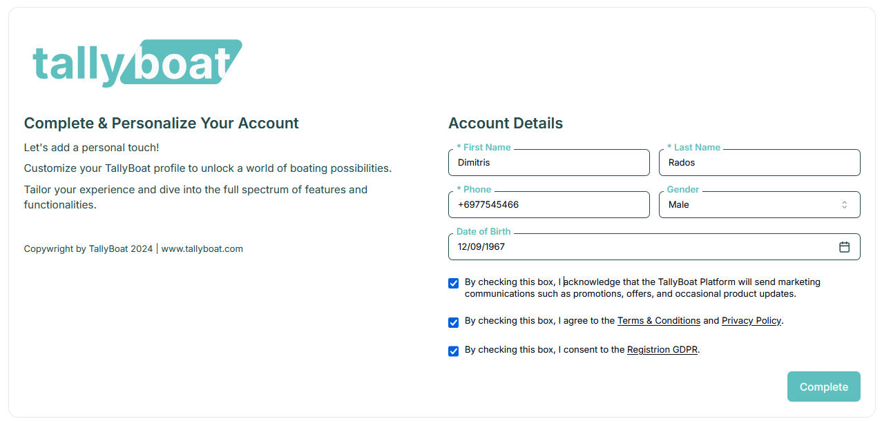 Login & Account Creation on TallyBoat - TallyBoat